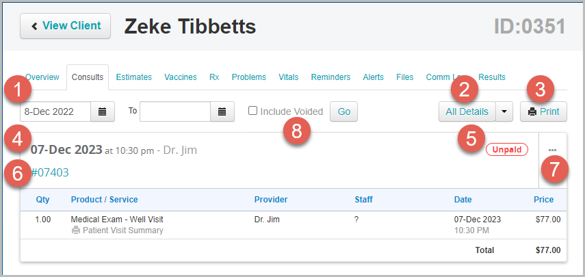 Review patient consultation history – IDEXX Neo